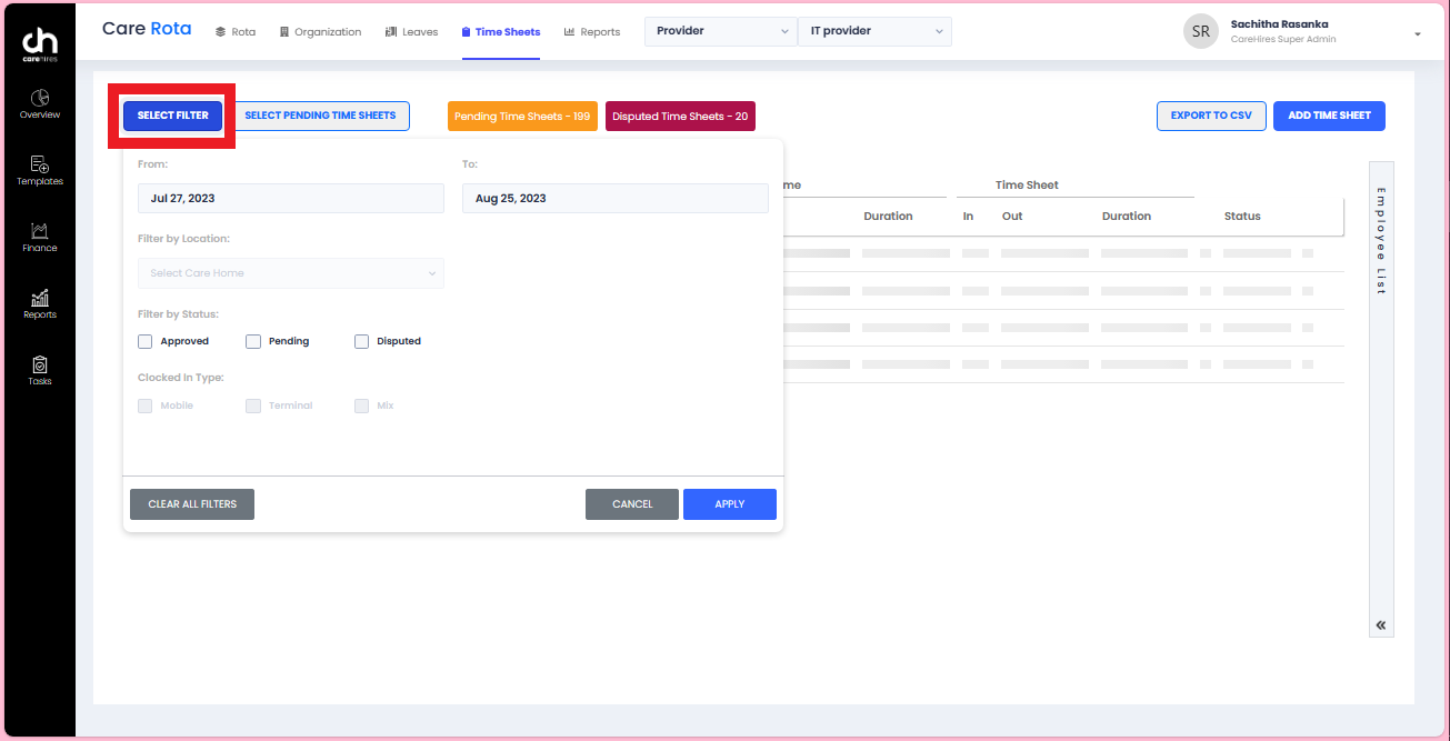 View and Approve Timesheets