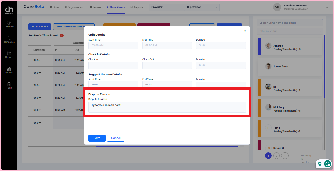 View and Approve Timesheets